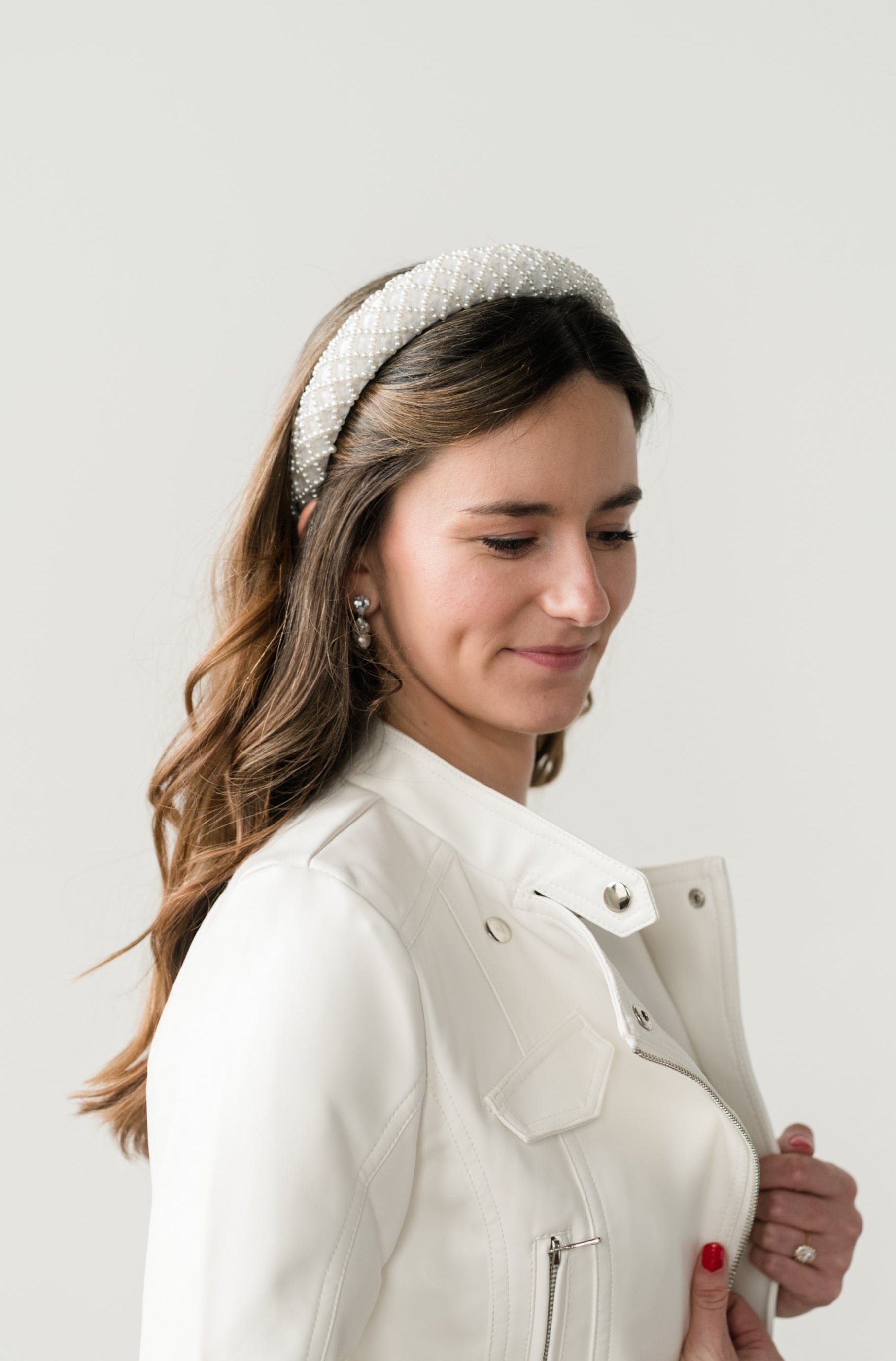 Briana Headband | Pearl Bridal Headband – AGM Designs